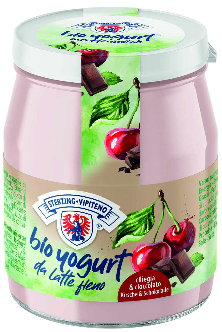 Yogurt biologico intero da latte fieno STG - 150g - ciliegia e scaglie ...
